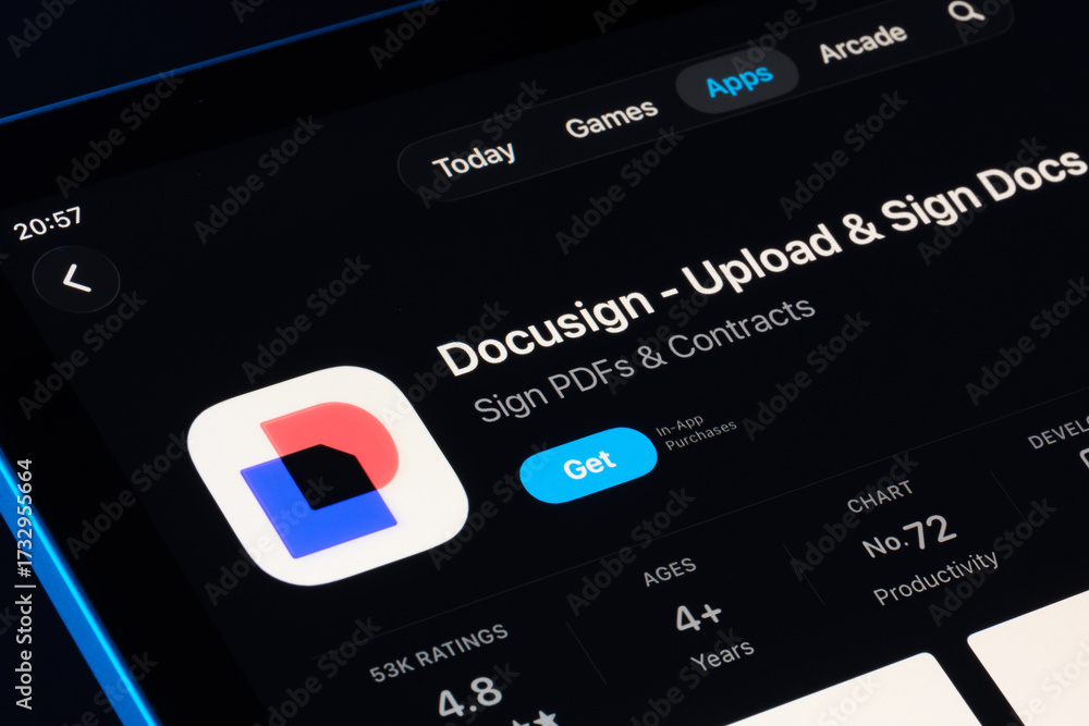 DocuSign Upload and Sign Docs viewed on iPad App Store, Apple Liquid ...