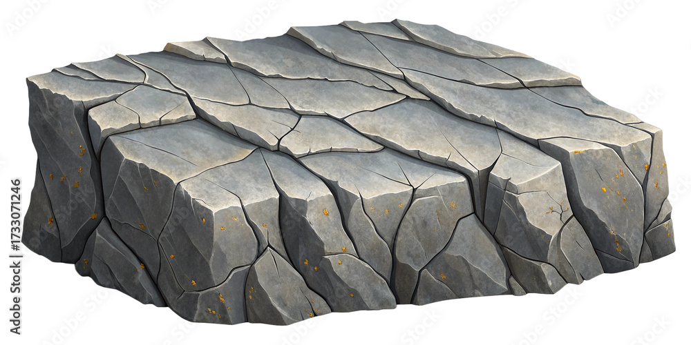 Illustration Stock Stylized Rock Formation with Cracks and Layers ...