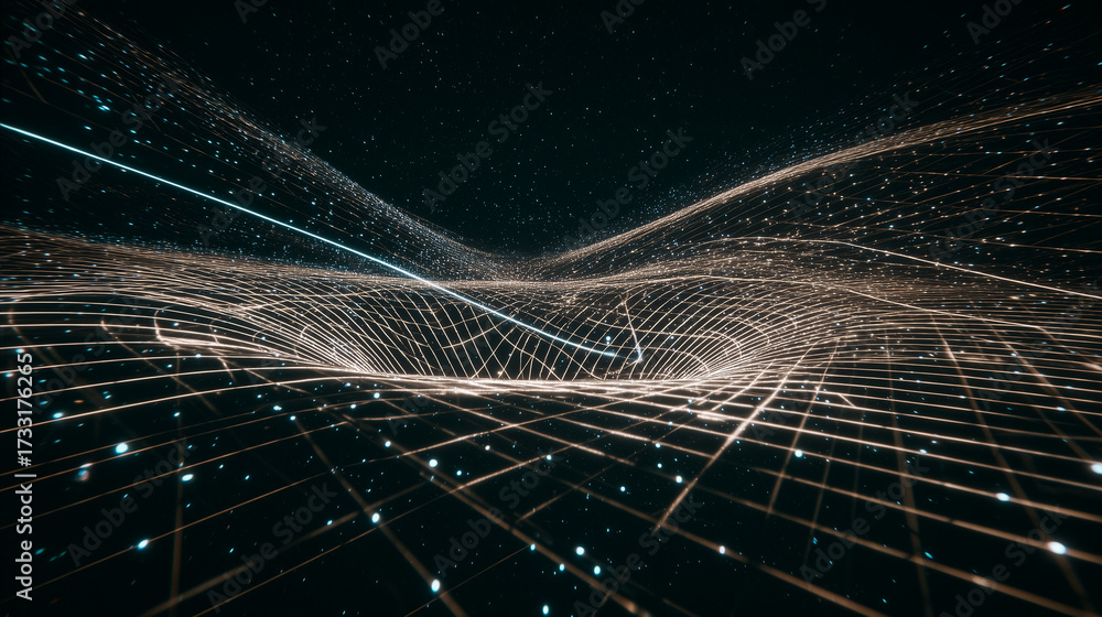 Foto de Stock inflection. A dark matter vortex warping the fabric of ...