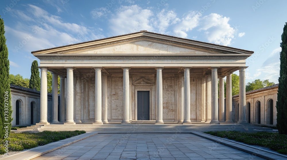 Neoclassical Temple Architecture: A Digital Rendering Stock Photo ...