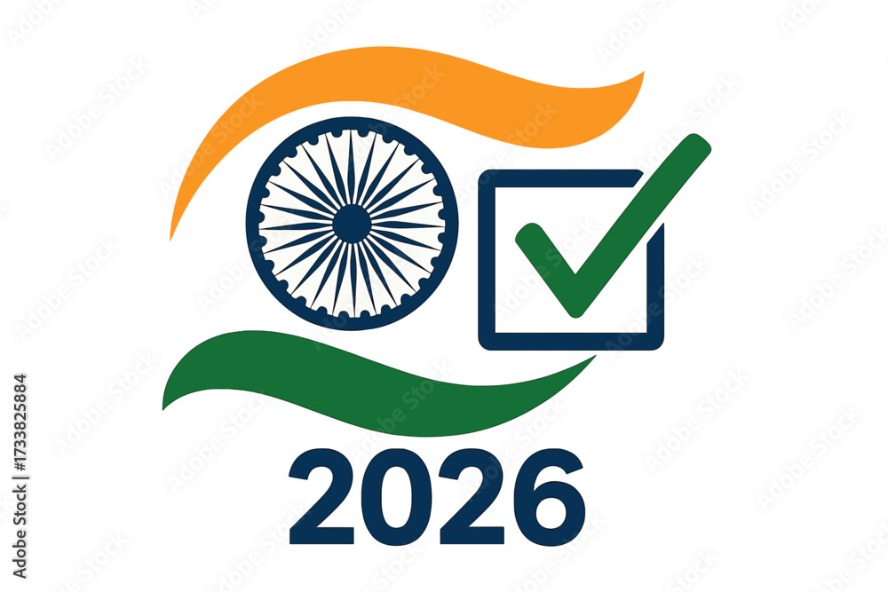 Indian General Election 2026. Vote India. Tricolor flag background with ...