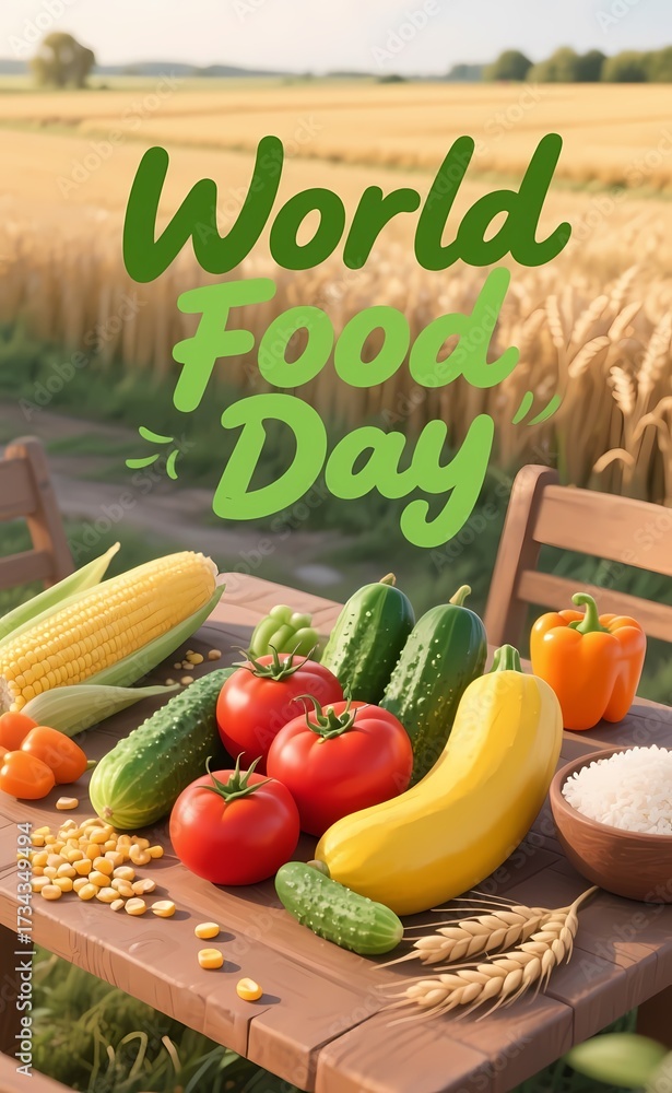 Celebrate World Food Day with a Bounty of Fresh Produce on a Rustic ...