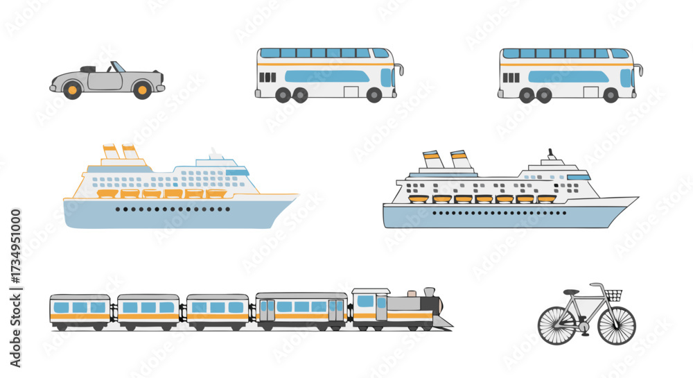 Image vectorielle Stock Transportation Pixel Art Icon Set. A collection ...