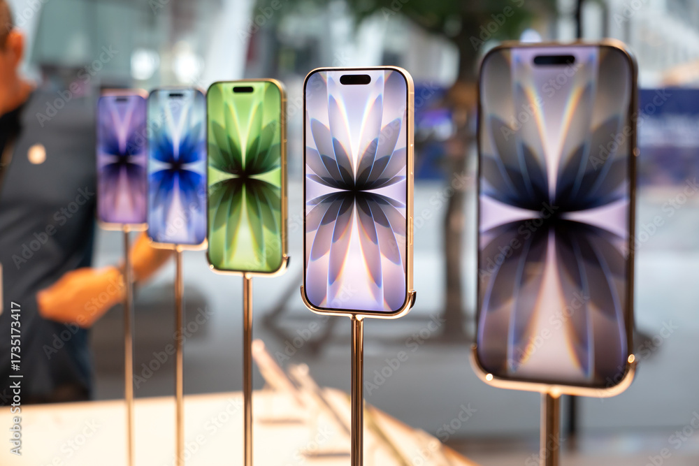 Presentation of the new Apple iPhone 17 inside an Apple store Central ...