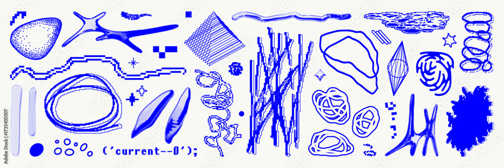 Stock-Vektorgrafik „Graphic geometric shape asset pack. Textured ...