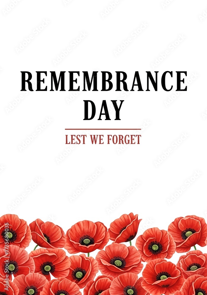 Solemn Remembrance Day tribute with symbolic red poppies and heartfelt ...