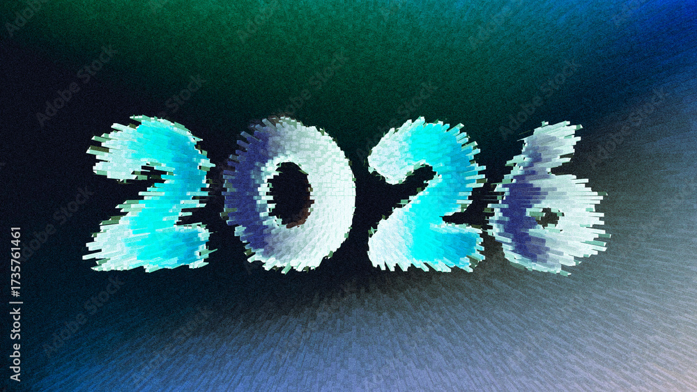 2026 background image design 2026 numbers in extruded 3 D effect with ...