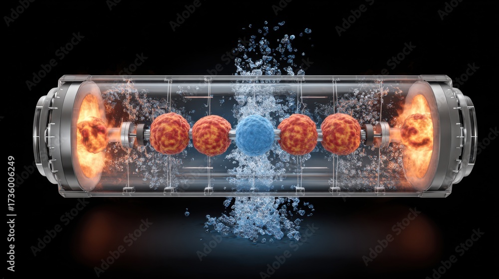 Innovative fusion reactor development laboratory 3d render scientific ...