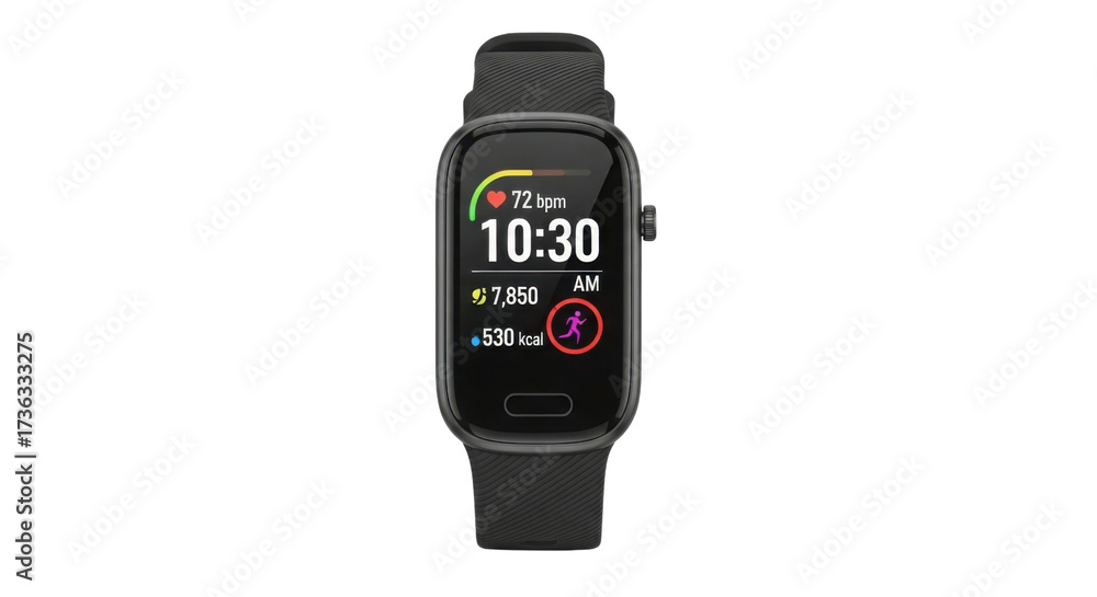 Foto de Stock Smartwatch displaying heart rate, steps, and calories ...