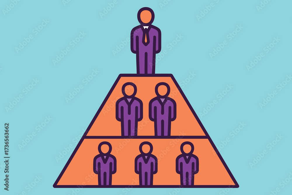 Hierarchical organizational chart showing leadership and team structure ...