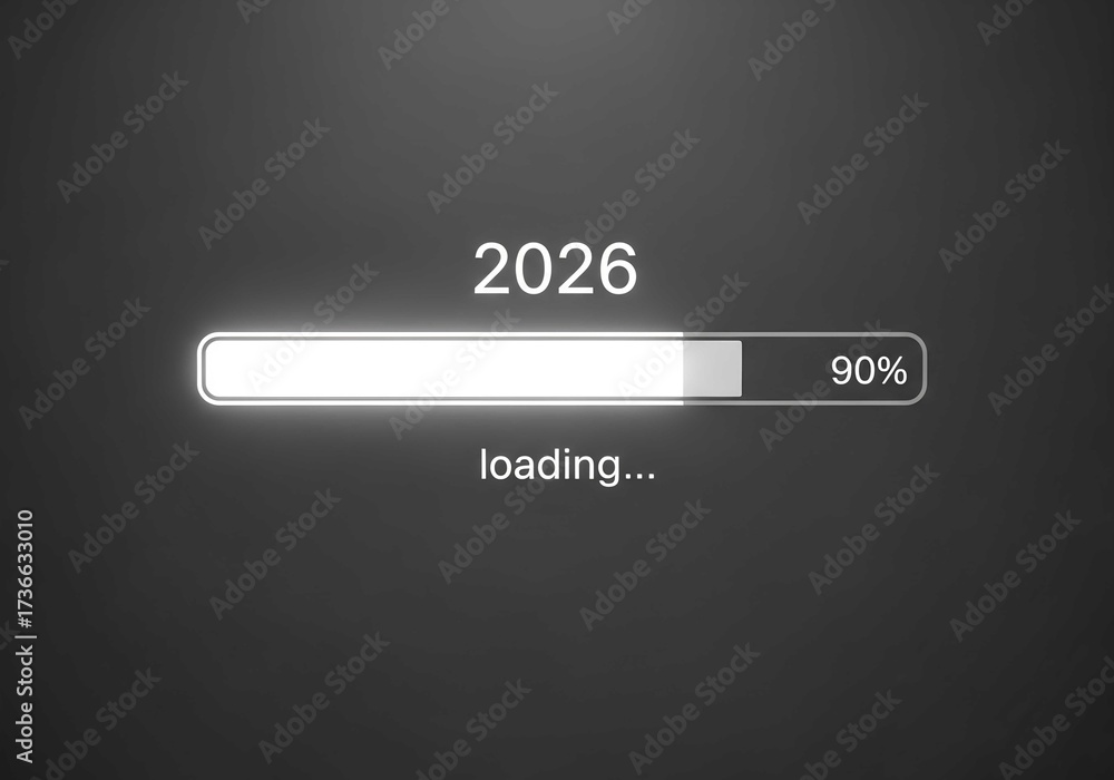 Loading bar for year 2026 almost complete future concept Stock Photo ...