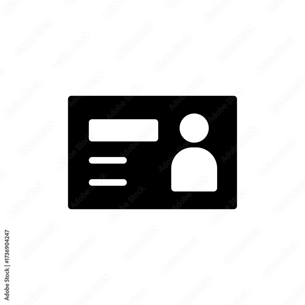 License icon vector for web and mobile app. ID card icon. driver ...