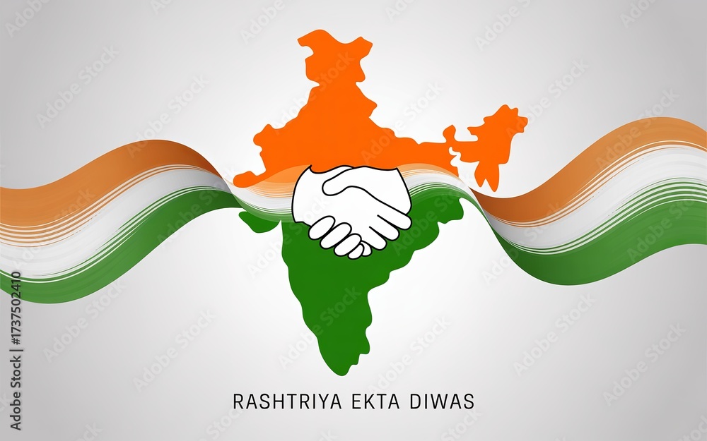 Rashtriya Ekta Diwas (National Unity Day) with Indian Flag Map and ...