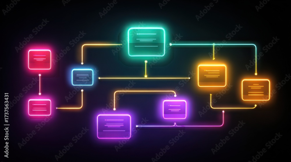 Ilustración de Stock Colorful flowchart illustrating process steps and ...