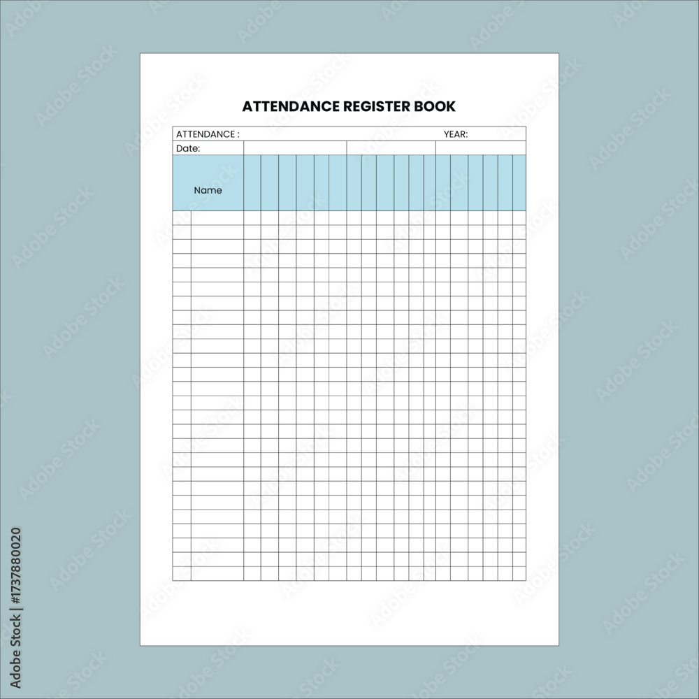 Vetor staff attendance sheet, employee attendance sheet in excel ...
