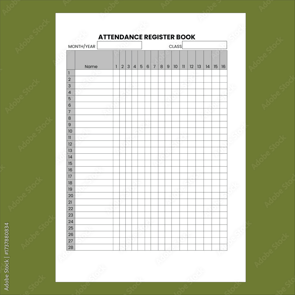 staff attendance sheet, employee attendance sheet in excel, attendance ...
