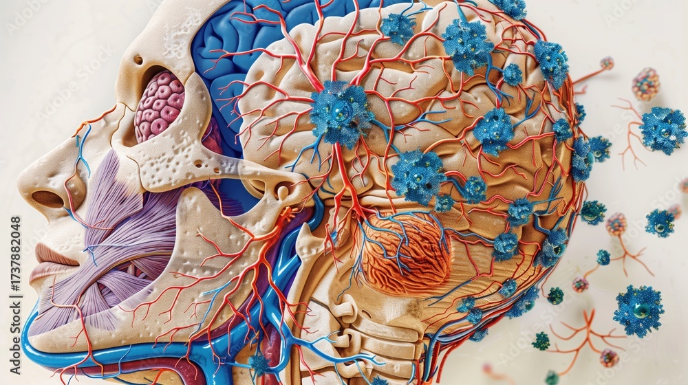 Lung Cancer Awareness Month. medical illustration, lymphatic system and ...