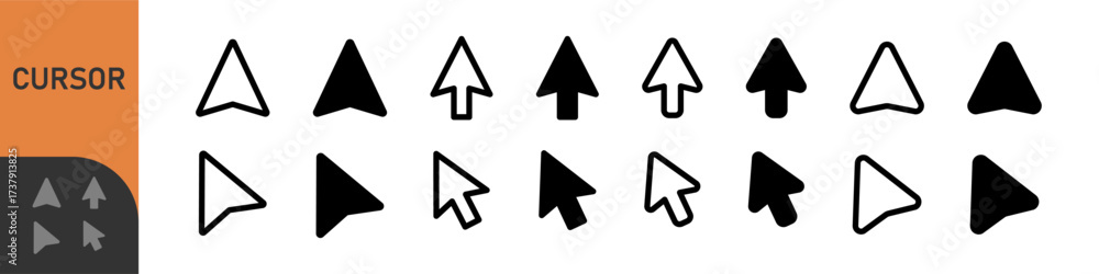 Computer mouse click cursor isolated on transparent. Cursors icons ...