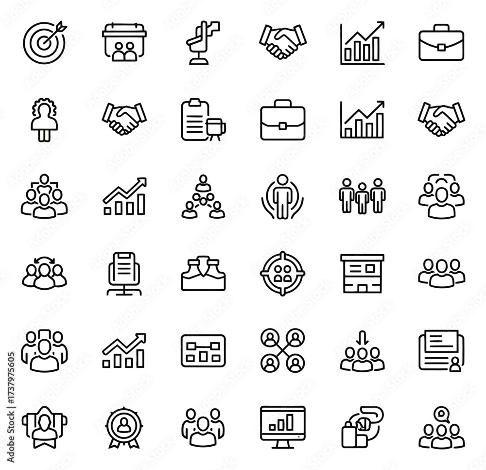 Business Icons Pack – Minimal Line Vector Symbols for Corporate and ...