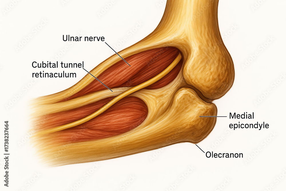 Stock-Illustration „Anatomical illustration of the human elbow showing ...