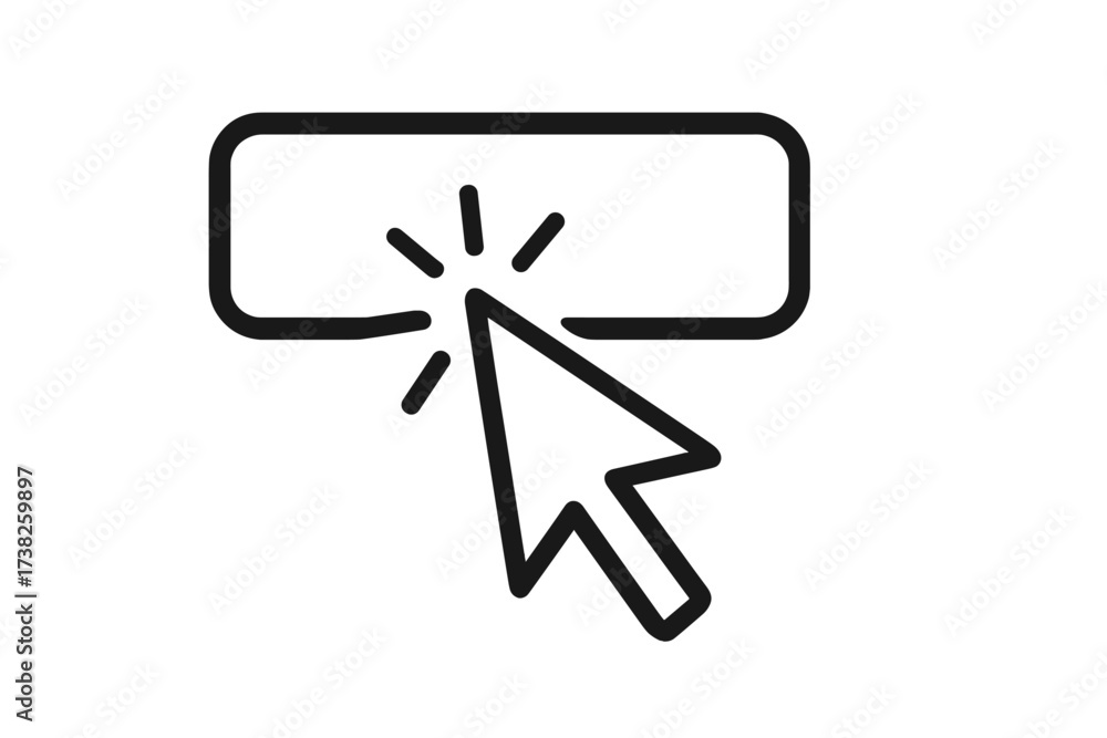 Mouse cursor arrow clicking a button. UI UX design element. Concept for ...