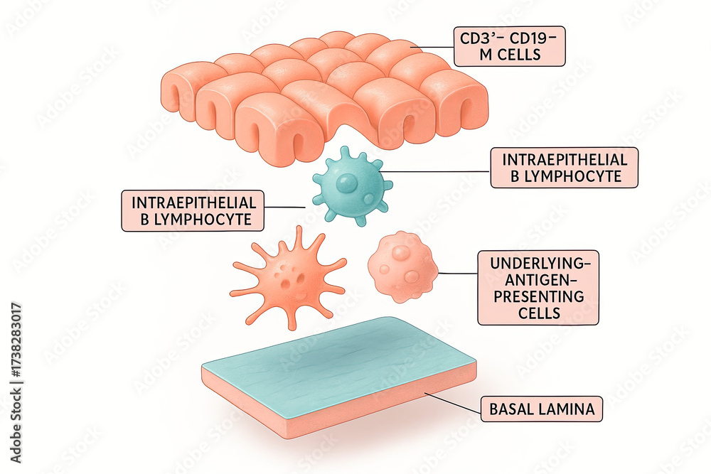 Ilustración de Stock Illustration of Immune Cells in Epithelial Tissue ...