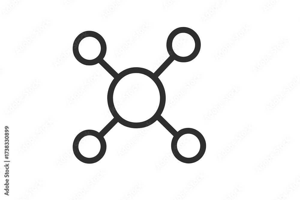 Стоковий вектор Simple network connection icon. Hub graphic. Business ...