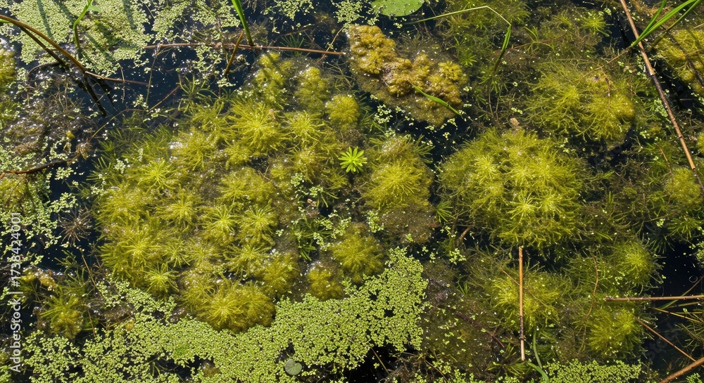 "Freshwater Flora in Focus: Natural Background of Aquatic Plants, Their ...
