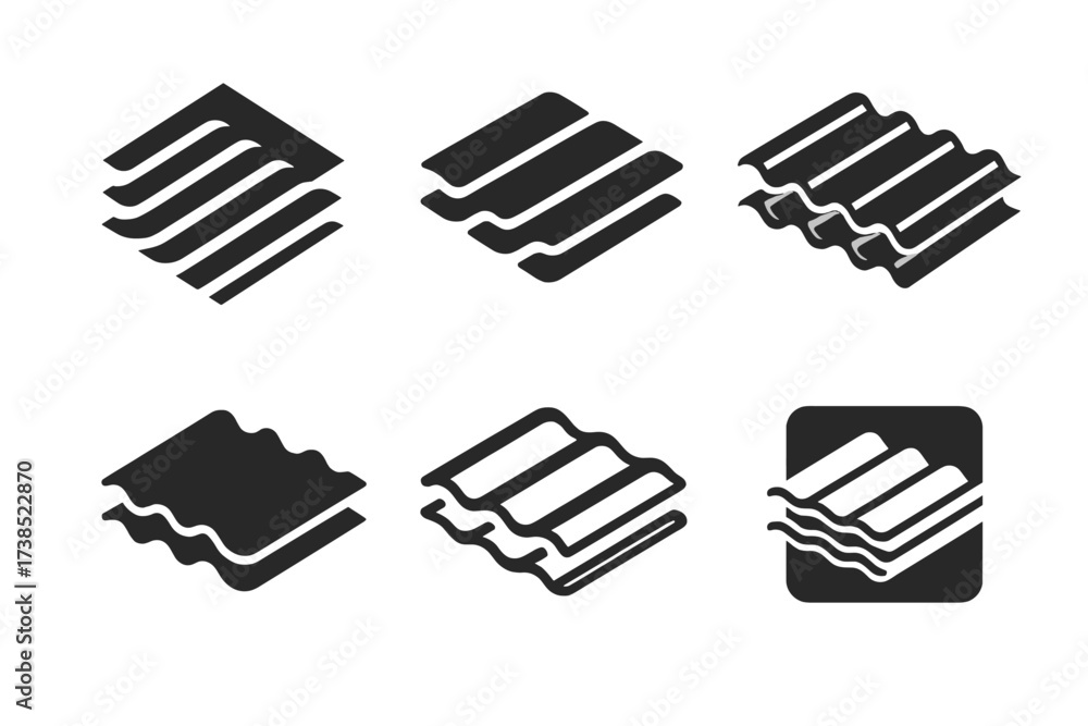 Metal Cladding Logos. metal cladding. Set Logo of metal cladding: wave ...