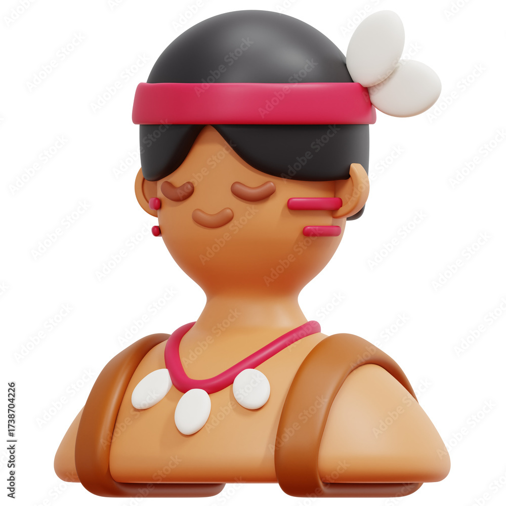 Stock-Foto „Native American Avatar in Traditional Attire 3D Render with ...