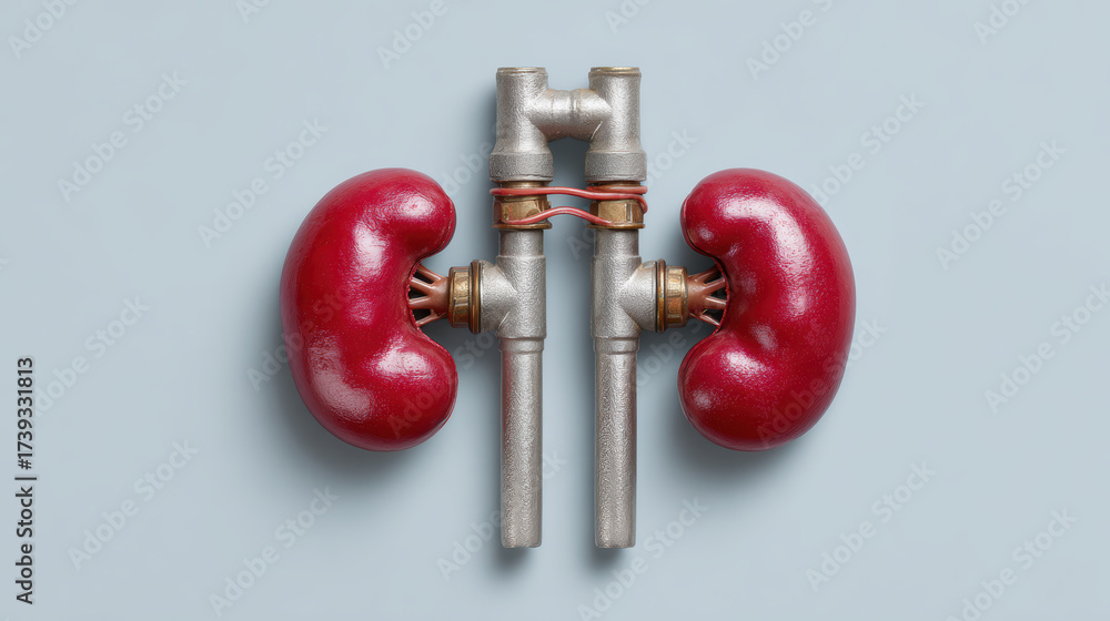 Conceptual medical depiction of kidney disease. This urology health ...
