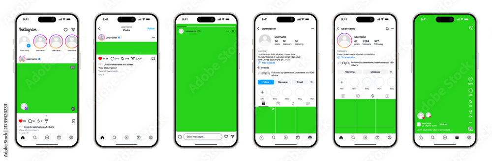 Instagram new update post and reels 5120x1080 ultra wide, green screen ...