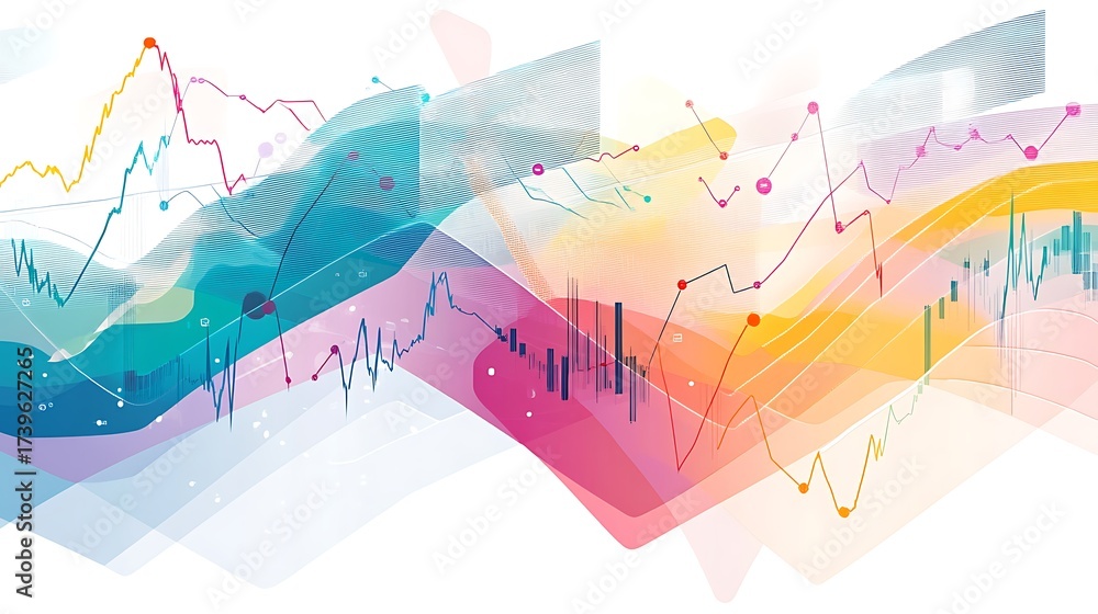 Ultramodern background filled with transparent KPI dashboards ...