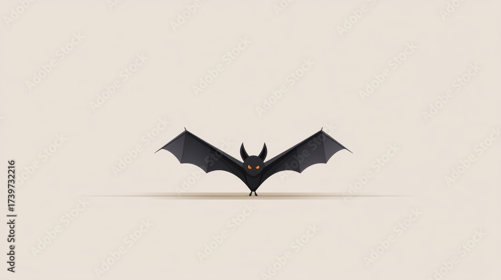 Ilustración de Stock Red eyed bat bat creature with prominent crimson ...