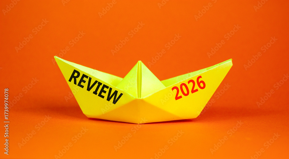 Review 2026 symbol. Concept words Review 2026 on beautiful yellow paper ...