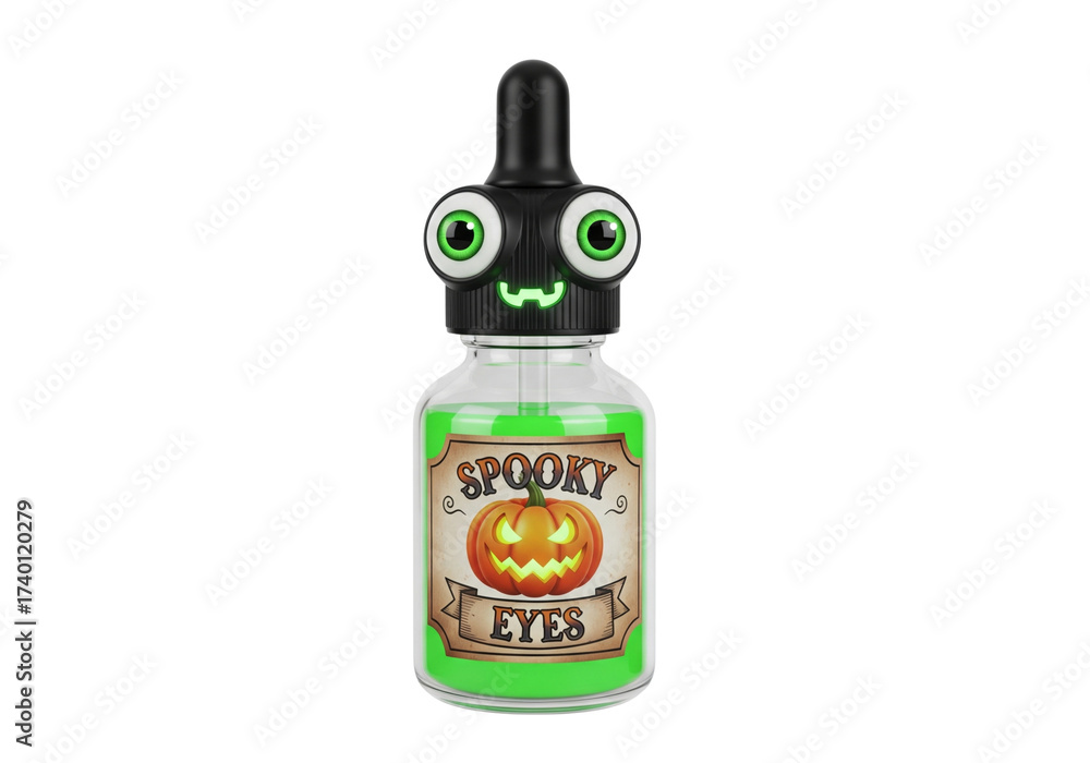 Whimsical Halloween Spooky Eyes Potion Dropper Bottle with Green Liquid ...