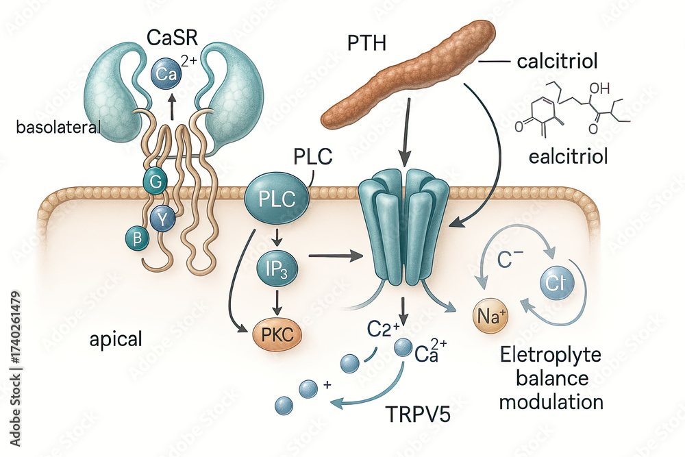 Scientific illustration showing the mechanism of electrolyte balance ...