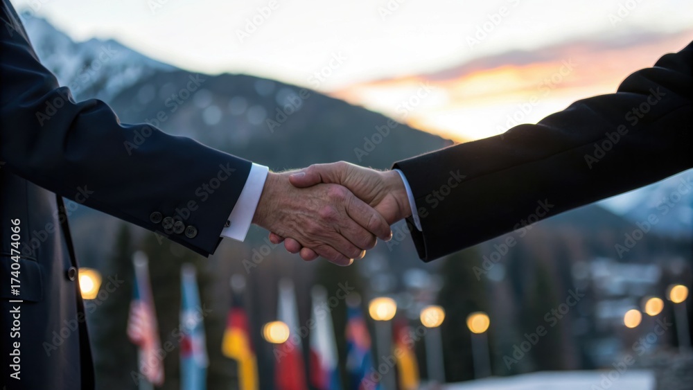 Davos 2026 handshake, world economic forum, business cooperation ...