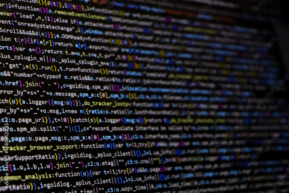 Stock-Foto „Software source code. Programming code. Programming code on ...
