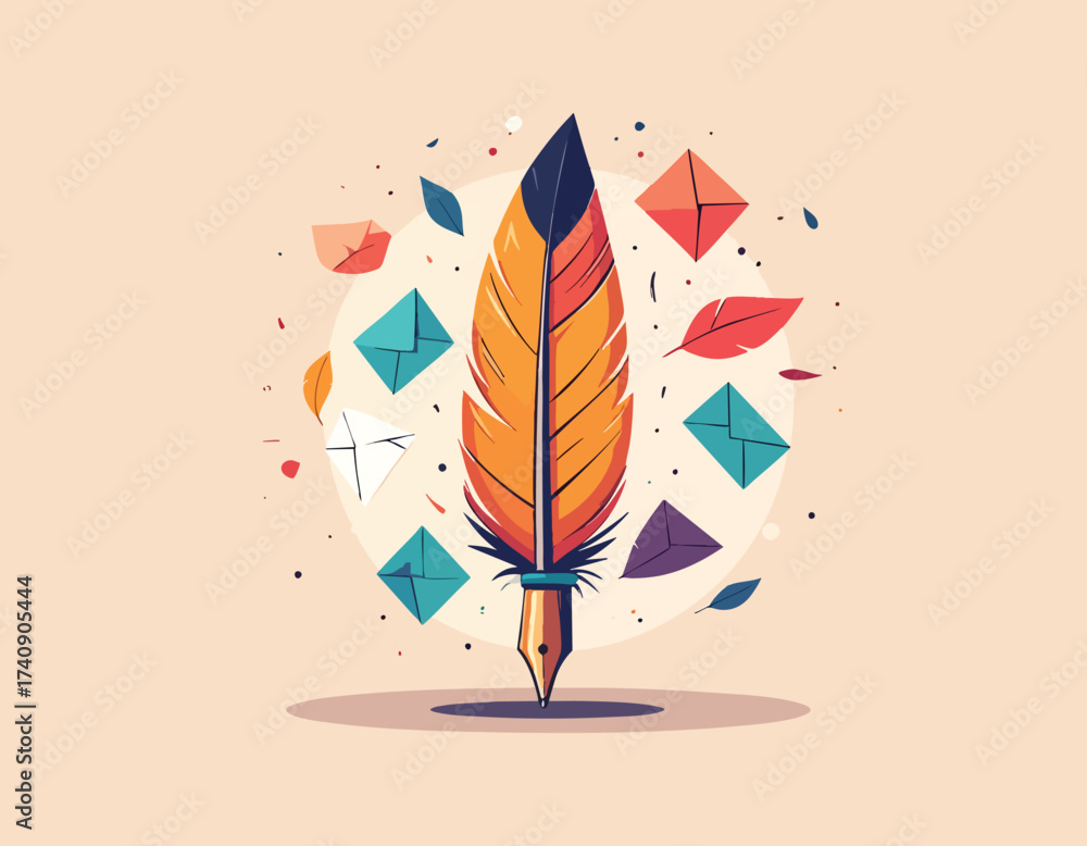 Dynamic quill illustration capturing the spirit of storytelling and ...