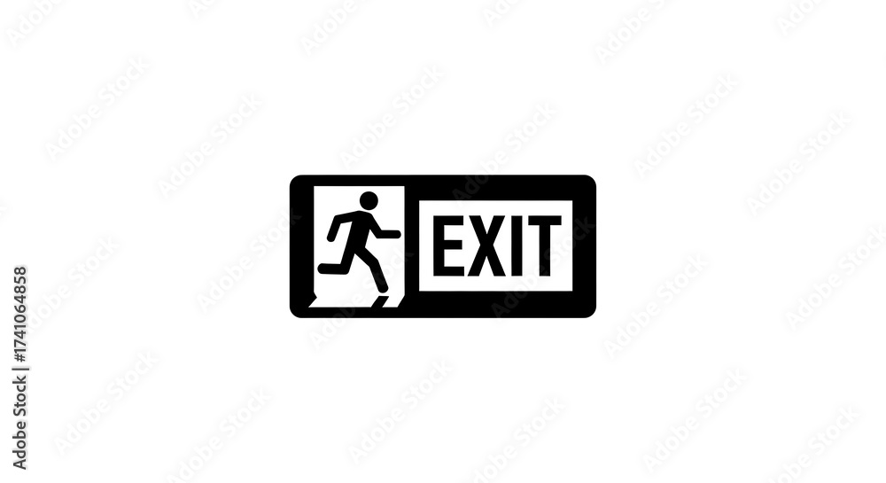 Urgent exit sign with running figure ensures safety and quick ...