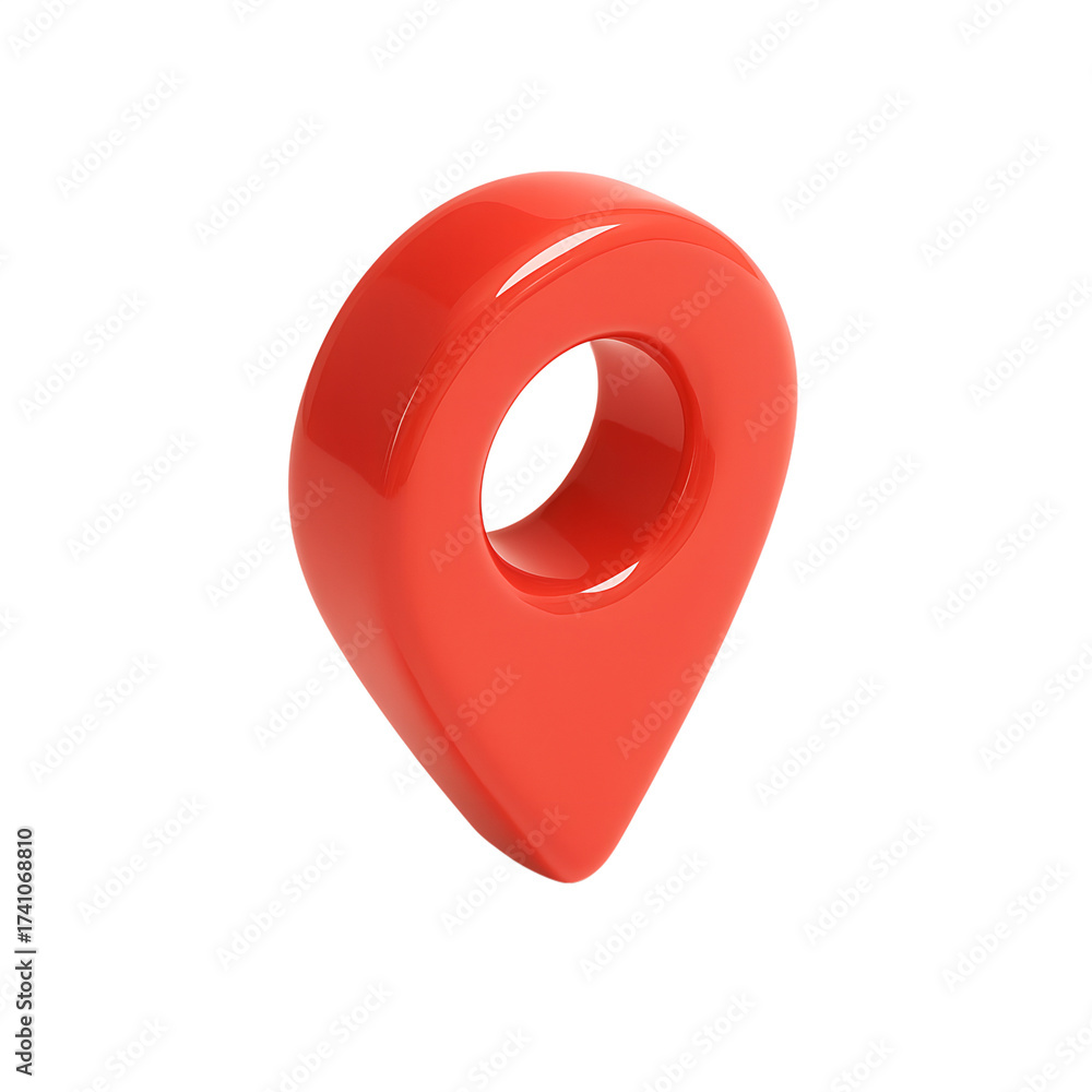 3D glossy plastic icon of a location pin Stock Illustration | Adobe Stock