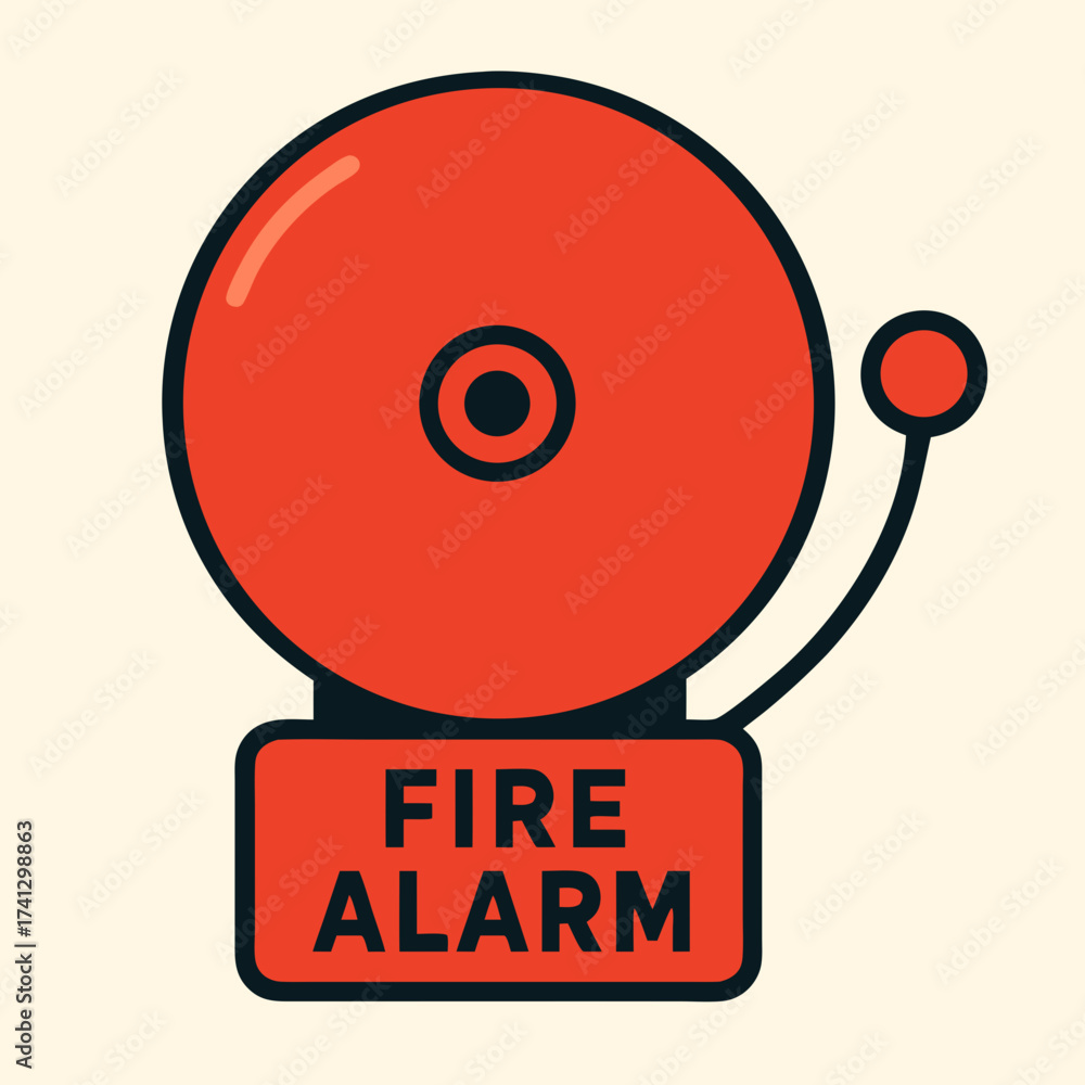 Fire Alarm Alert: A red fire alarm, a symbol of immediate alert, is ...