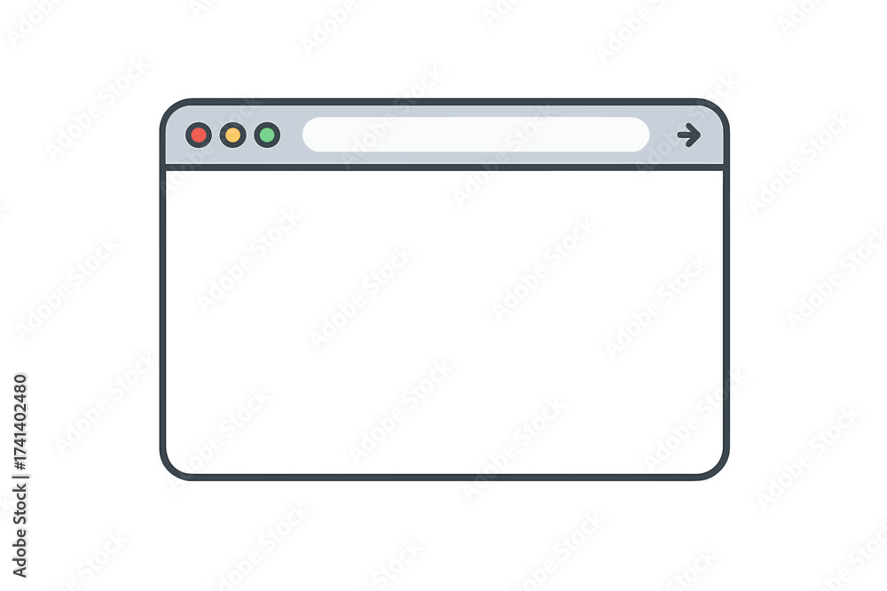 Simple browser window in flat design style. Web browser mockup for ...