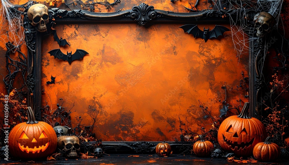 Foto de Stock Marco fotográfico con fondo naranja oscuro y textura ...