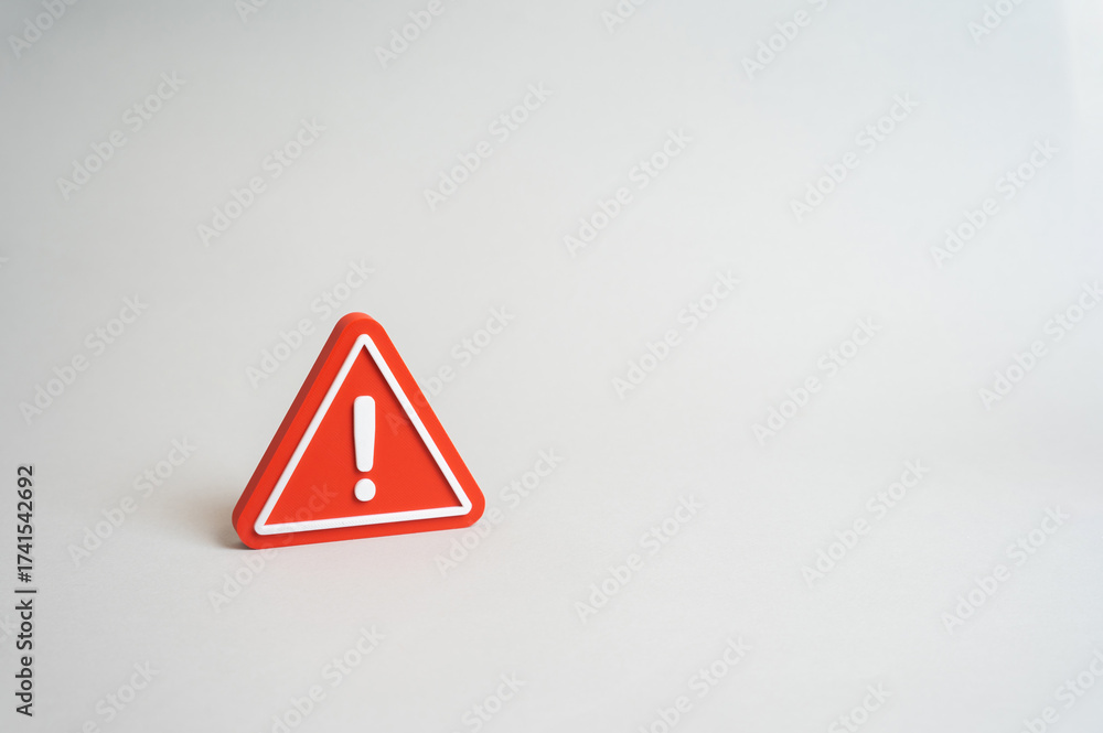 Red danger and warning sign. Caution. Technological accident. Breaking ...