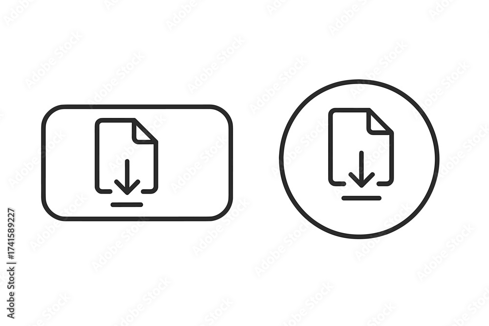 Download icon set. File document download button vector. PDF download ...