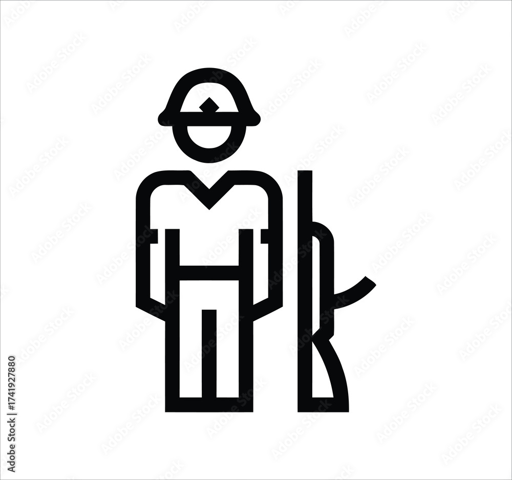 Vektor Military set of web icons in line style. Soldier, war, weapon ...