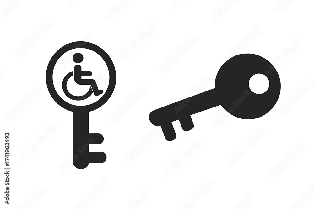 Accessibility key icon for equal opportunity and inclusion vector ...