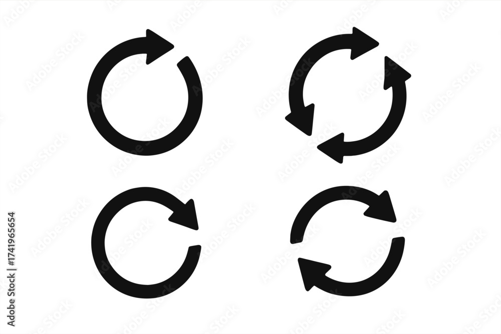 Circular arrow icon collection. Refresh, reload, rotate and repeat ...